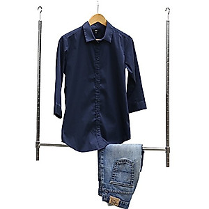 SimpleHouseware Adjustable Closet Hanging Rod, Chrome