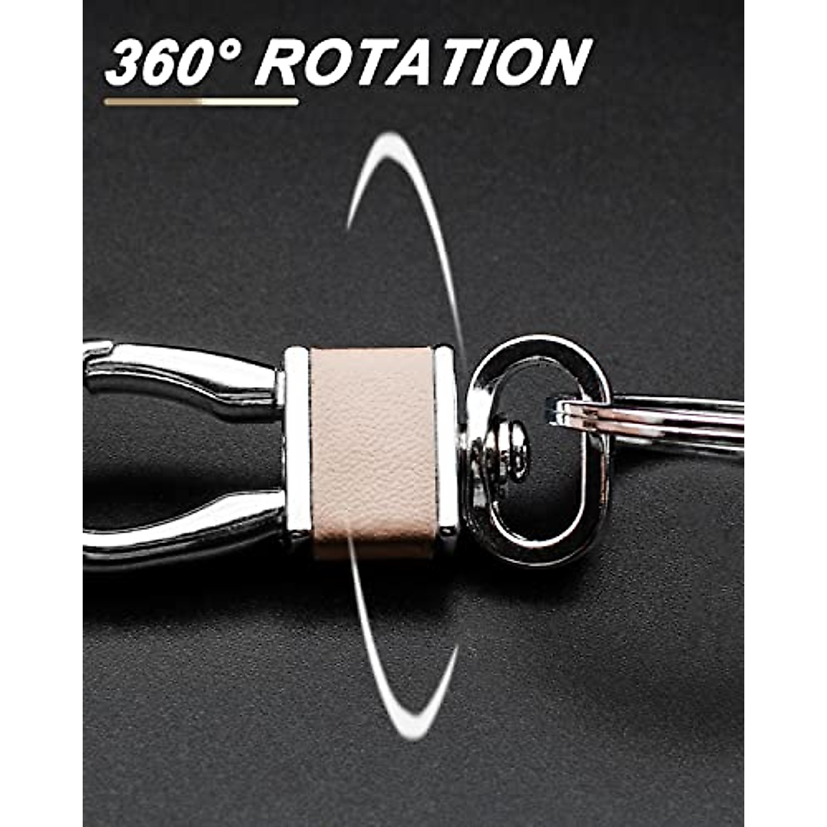 FEYOUN 4 Pack Metal Carabiner Keychain Key Clip Hook, 4 Key Rings Car Key Chain Clips Ring Holder Organizer for Men and Women, Car Accessories, Multi Color