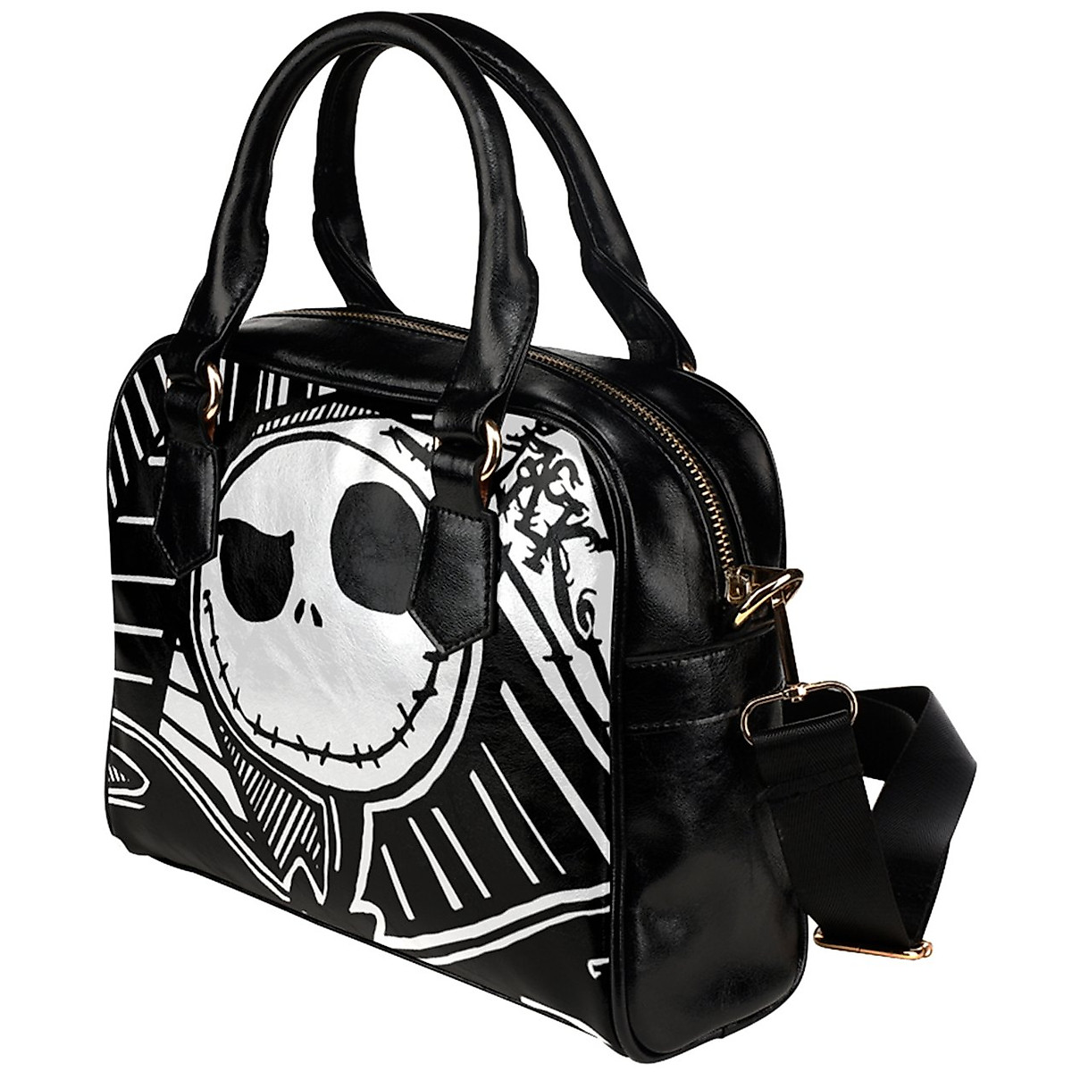 High-grade PU Leather Women Shoulder Handbag Crossbody Bags with Jack Skellington Pattern