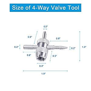 Riseuvo 6Pcs Tire Valve Stem Removal Tool - Single and Double Heads Valve Core Remover, 4-Way Valve Tool Great Tire Repair Tool for Various Valve Cores