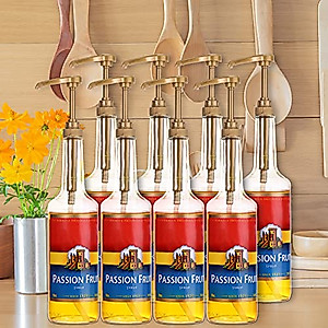 8 Pieces Syrup Pumps, Coffee Syrup Dispenser Pump, Flavor Syrup Pump Fits 750ml Bottles for Coffee Syrups Snow Cones Caramel Flavorings Bottle (Gold)