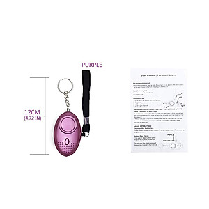 140 DB Personal Safety Alarm Self Defense Keychain Purple with LED Light, Security Alarm Personal Alarms for Women ,Kids,Man,Night Workers, Elderly SOS Alarm Emergency AOLANS