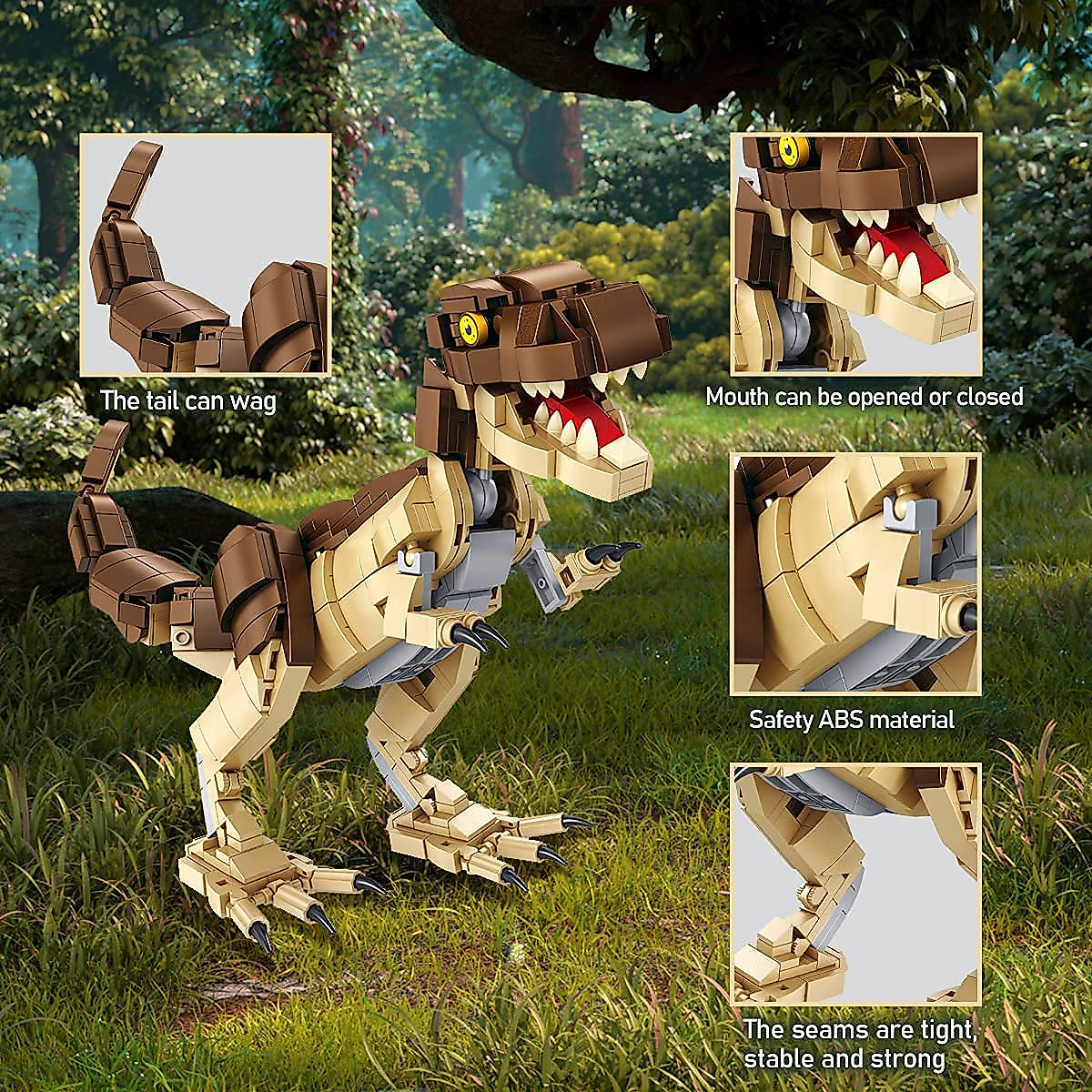 BEENLE Dinosaur Fossils Building Kit for Kids Building Dinosaur Blocks Toys Toddler Creative Thinking 2 Pack Dino Block Playset Kit Educational Kit Stem Toys Gifts for 6+ yr Boys Girls (906 PCS)