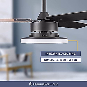 Prominence Home 51461-01 Orbis Ceiling Fan, 52, Matte Black