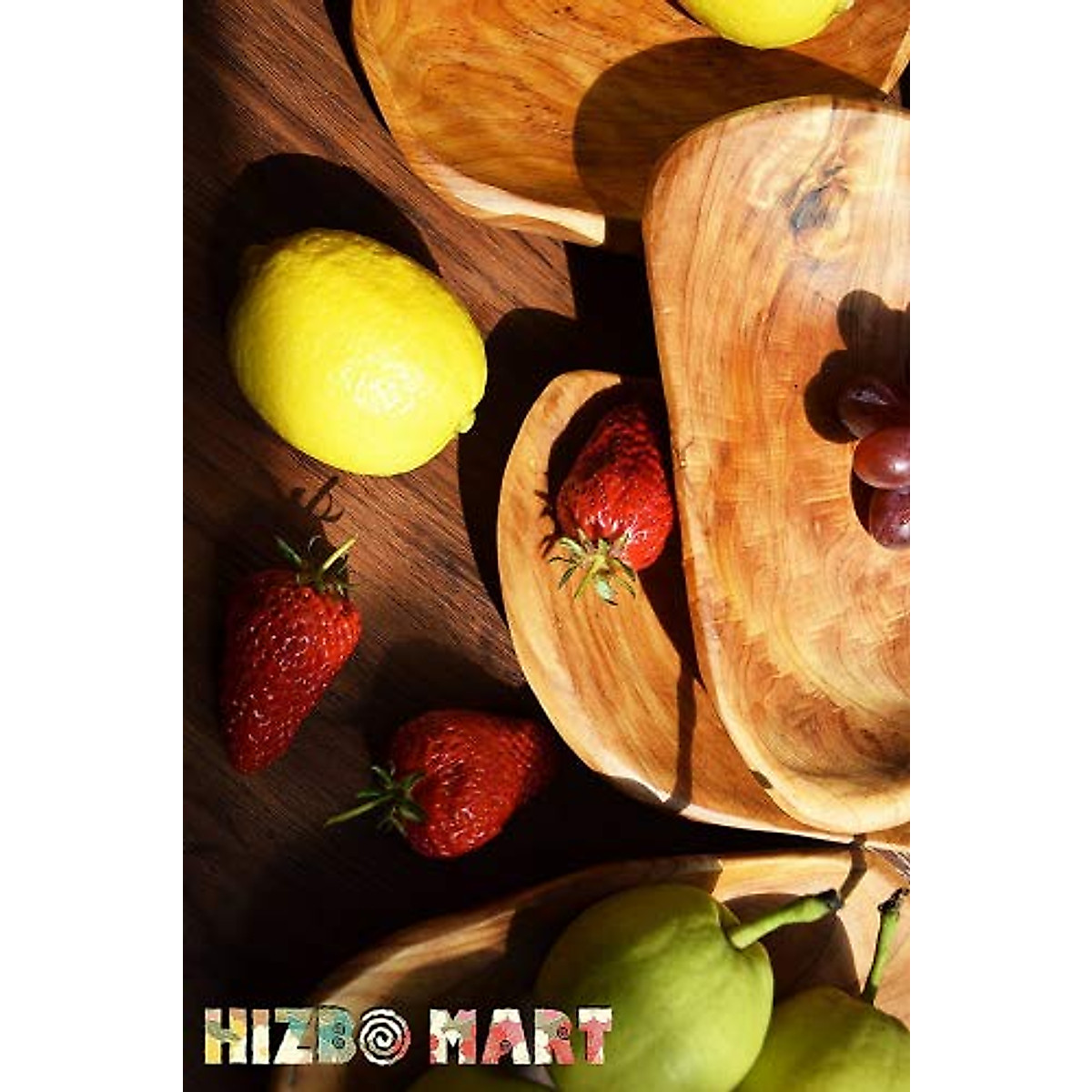 HIZBO MART Root Wood Serving Dish, Vintage Wooden ring dish, appetizer display, Hand Carved Artworks（The length 7~11inch）