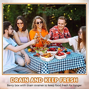 SiliFine 12 Pack Fruit Storage Containers for Fridge 5.9 Inches Berry Containers with Lids Removable Drain Colanders Fruit Washing and Storage Containers Keep Fruits Vegetables Fresh Longer