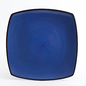 Gibson Elite Soho Lounge Reactive Glaze Stoneware Dinnerware Set, Service for 4 (16pc), Blue