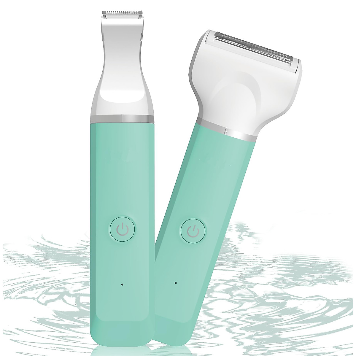 Muejjur Electric Razor for Women, 2-in-1 Rechargeable Bikini Trimmer, Waterproof Electric Shaver for Women, Wet/Dry Use Body Hair Grommer