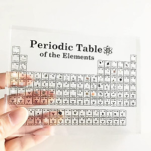 Periodic Table with Real Elements Inside, Acrylic Periodic Table Display with 83 Real Element Samples, 360° Rotating Frame Display, Remarkable Gift for Kids Adults Teachers - 9.05"x1.96"x6.3"
