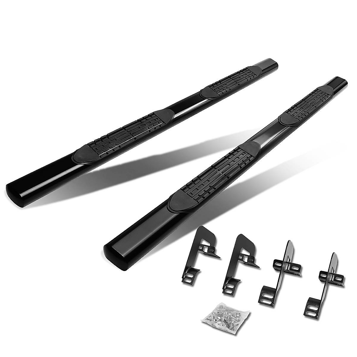 DNA Motoring STEPB-4-885-BK 4 Inches Powder Coated Side Step Nerf Bar Running Boards Compatible with 2004-2014 F150 Super Cab