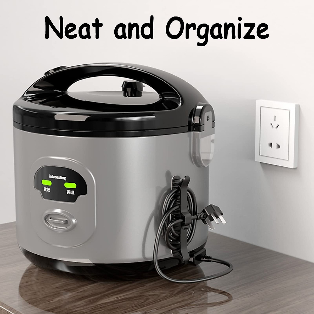 NKTDWO 3PCS Cord Organizer for Kitchen Appliances, Wire Organizer for Home Appliances Cord Keeper Wrapper Stick on Mixer, Coffee Maker, Pressure Cooker, Air Fryer (Mix)