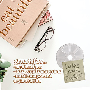 Craft County 6 Compartment Clear Plastic Flip Top Bead Storage Container - Organizer for Jewelry Making and Crafts