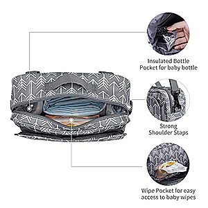 Universal Stroller Caddy Accessories All-in-One Baby Organizer with Insulated Pocket,Capacity for Diapers, Toys & Snacks, Dark Gray