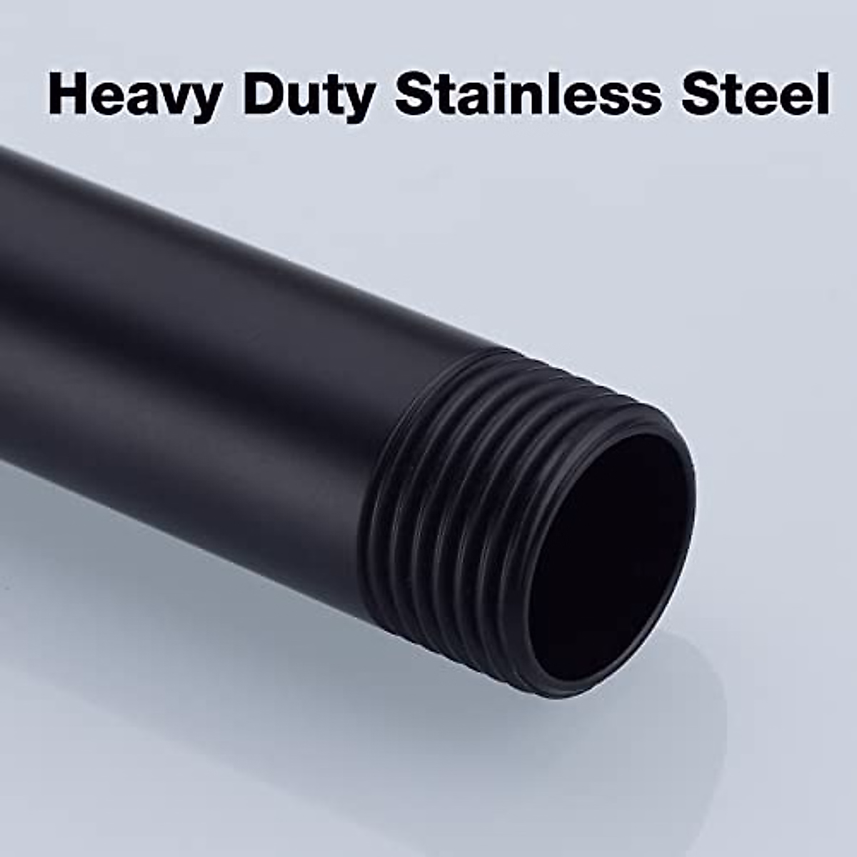 Matte Black Shower Arm Extension 4 Inch Arm Mount Extender for Rainfall Shower Head Combo, High Flow Female to Male 1/2 Inch Shower Pipe