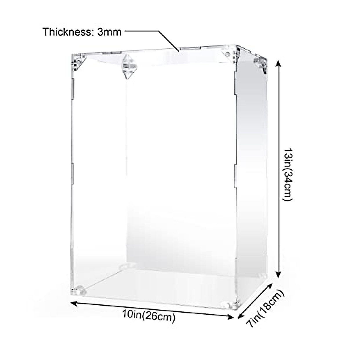 Clear Acrylic Headphones Display Box Dust Cover for Headphones, Collectibles, Figure, Trophy, Model Assemble Cube Stand Dustproof Protection Headphones Showcase Cover (10x7x13 in)
