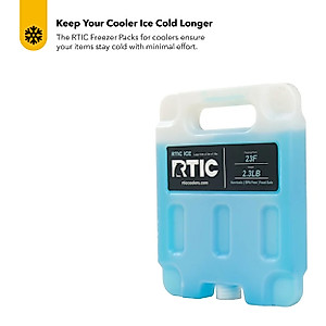 RTIC Refreezable Reusable Cooler Ice Packs Cold Ice Chest Pack Long-Lasting with Break-Resistant Design, for Food and Drink, Perfect for Travel and Storage, Large (2 Pack)
