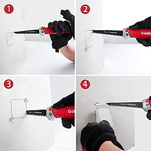 Goldblatt Folding Drywall / Sheetrock Saw, Jab / Hand Saw with Soft Grip Handle, for Wallboard, Plywood and PVC