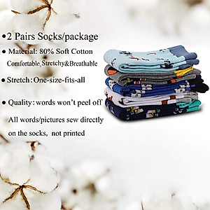 MBMSO 2 Pairs I Like Big Bucks and I Cannot Lie Socks Deer Hunter Socks Novelty Hunting Socks Funny Hunting Gifts (Big BucksSO MC)