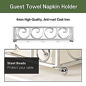 LEVIMETREE Napkin Holder for Bathroom – Cast Iron Silver Napkin Holder for Table – Versatile and Modern Bathroom Napkins Guest Disposable – Premium Paper Hand Towels Caddy, Bathroom Napkin Tray