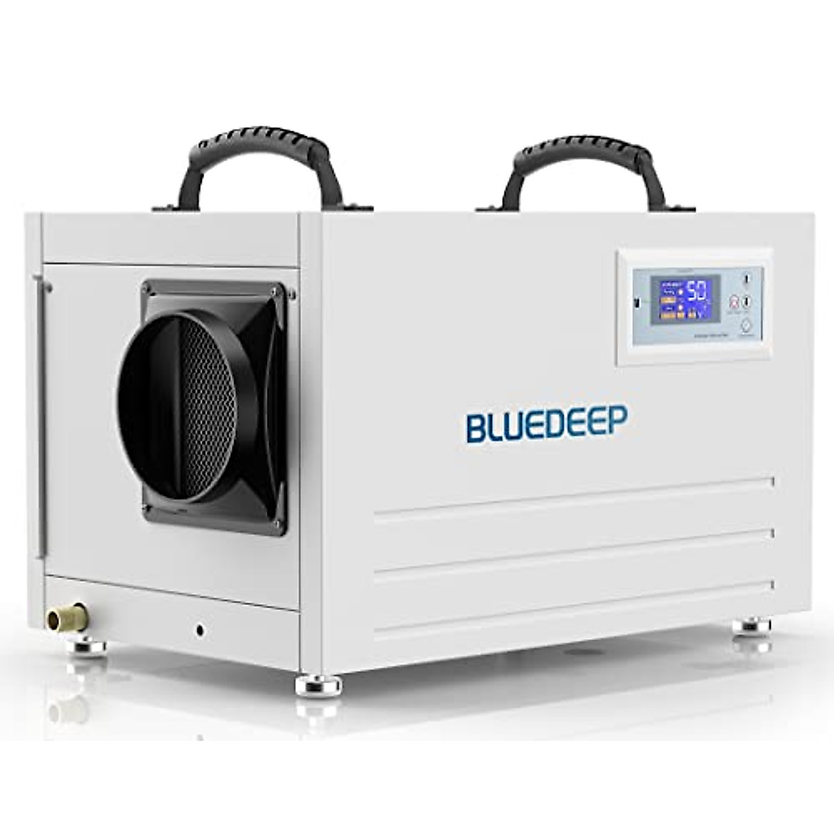 BLUEDEEP Basement/Crawl Space Dehumidifier,145 Pints (Saturation) 70 Pints Auto Defrost Commercial Dehumidifier with Drain Hose for Water Damage Storage,5 Years Warranty