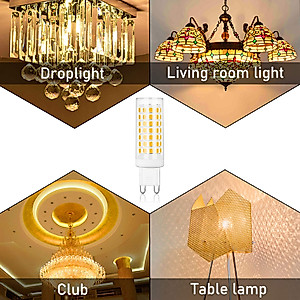 comzler G9 LED Bulb Bi Pin Base 6W Soft White 3000K G9 Base Bulbs, 60W Halogen Equivalent, 550LM, Ceramic Base G9 Light Bulbs for Chandelier, Non-dimmable, Pack of 6