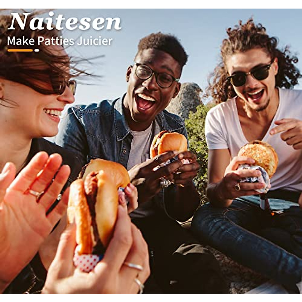 Naitesen Hamburger Press Patty Maker Burger Press Non-Stick Burger Smasher Cooking Gadgets for Kitchen Baking