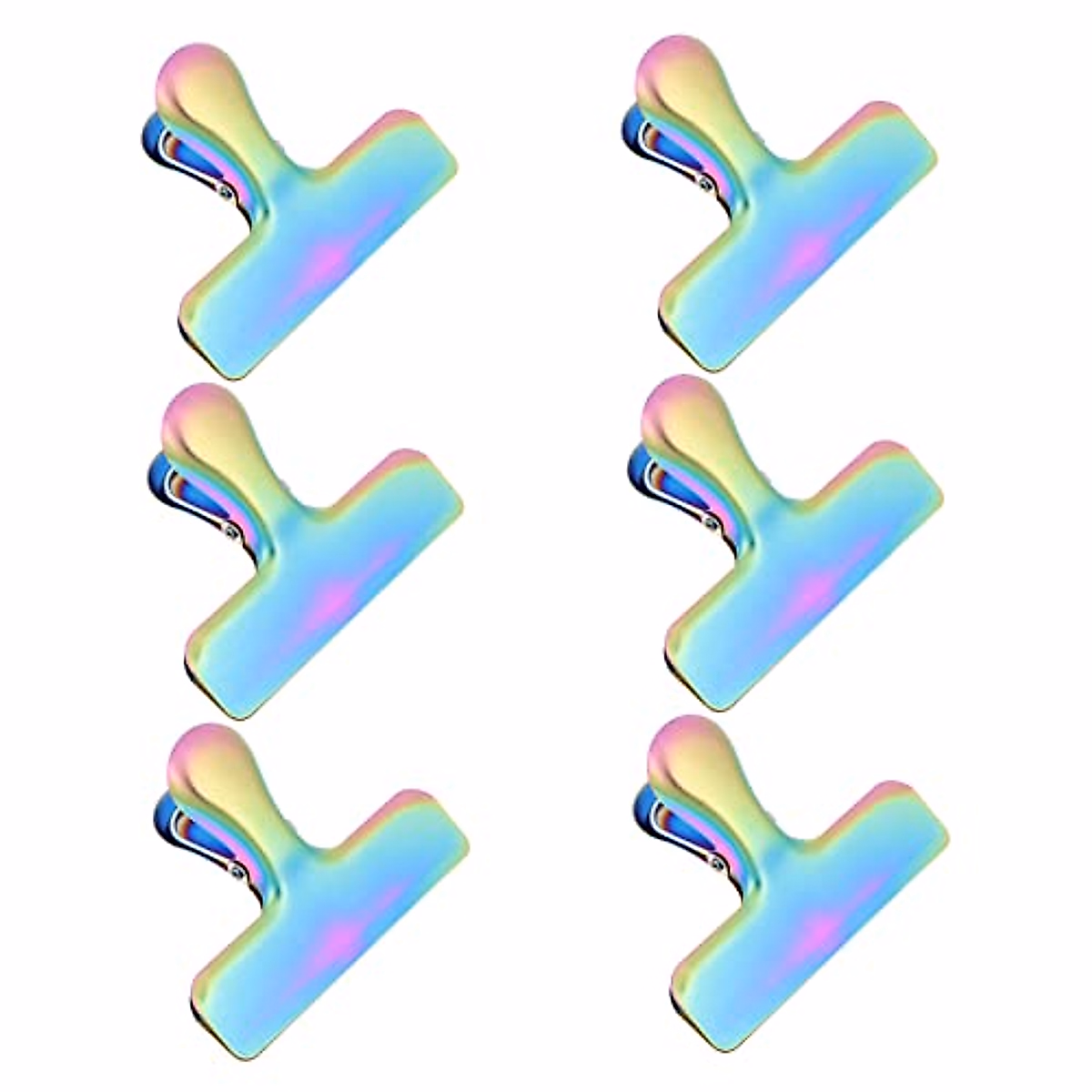 IMIKEYA 6pcs Stainless Steel Flat Clip Food Clips Fresh-keeping Clip - Bag Clips Potato Chip Clip Bag Clamp Useful Sealing Bag Laundry Hanging Clip Practical Sealing Bag Snack