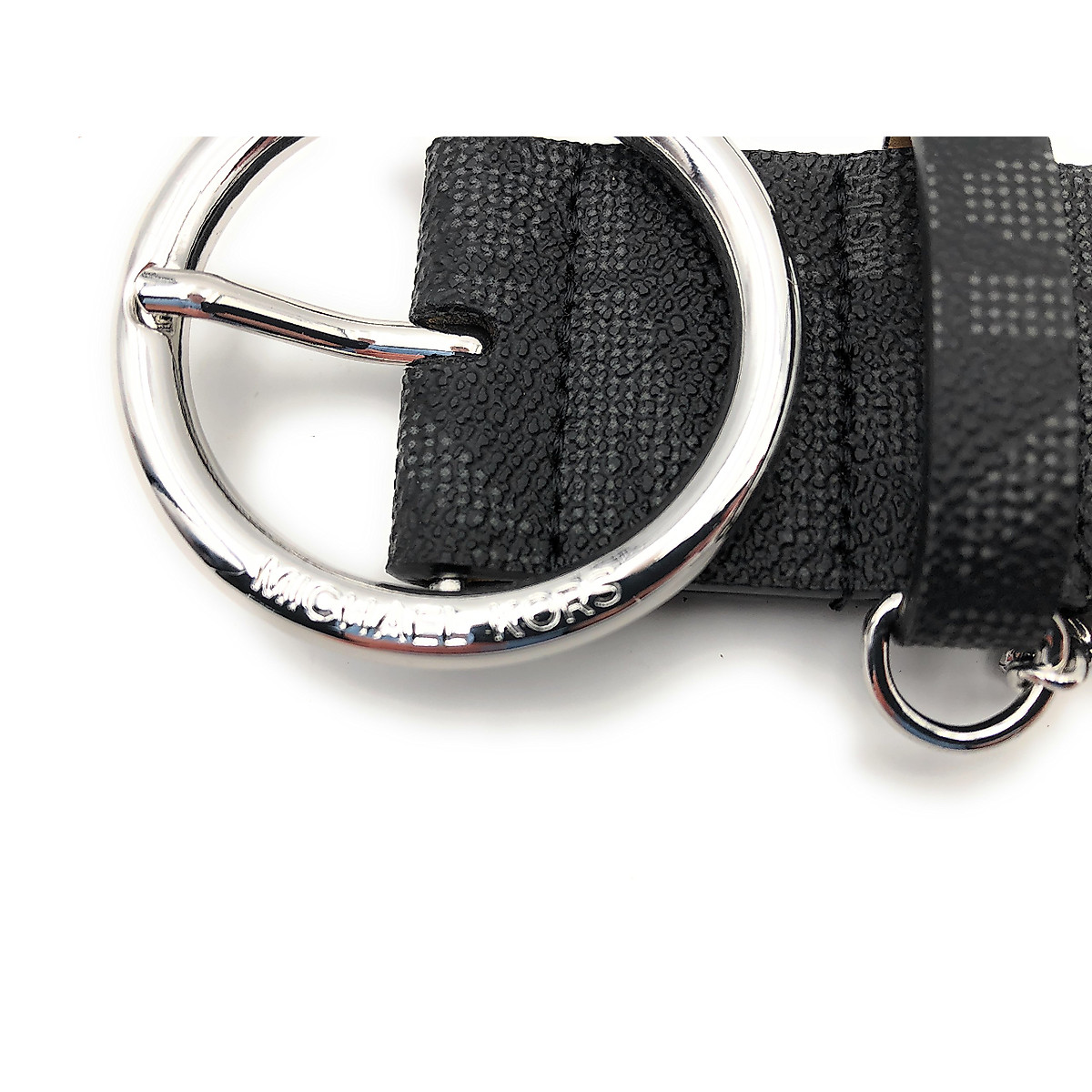 Michael Kors MK Charm Belt With Chain, Large, Black/Silver