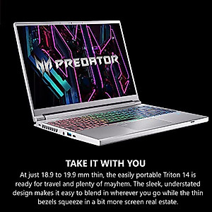 Acer Predator Triton 14 Gaming/Creator Laptop | 13th Gen Intel i7-13700H | NVIDIA GeForce RTX 4050 | 14" WUXGA 165Hz G-SYNC Display | 16GB LPDDR5 | 512GB PCIe Gen 4 SSD | Killer WiFi 6E | PT14-51-78B4