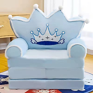 Plush Foldable Kids Sofa Cover Backrest Armchair 2 in 1 Foldable Children Sofa Cute Cartoon Lazy Sofa Children Flip Open Sofa Bed for Living Room Bedroom Without Liner Filler Recliner,Z1-E,One Size