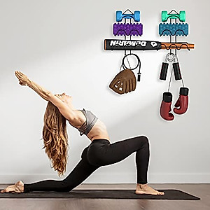 Oxdigi Towel Rack Wall Mounted Set of 2/Durable Metal Towel Holder/Extra Height Shelf Space for Bath Towels,Wine,Yoga Mats/Tree-Shaped Towel Organizer for Bathroom,Kitchen,Pool,Salon,Spa (Black)