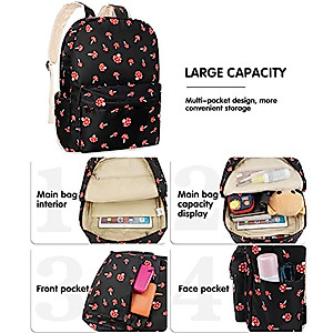 MCWTH Mushroom School Backpack for Teen Girls, School Bags Bookbags for Teenagers