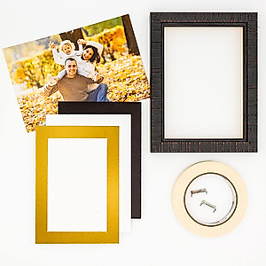 Pack of 25 Acid Free 16x20 Mats Bevel Cut for 14x16 Photos - Metallic Gold Precut Matboards With Backing Boards and Clear Photo Mat Bags For Pictures, Photos, Framing - 4-ply Thickness