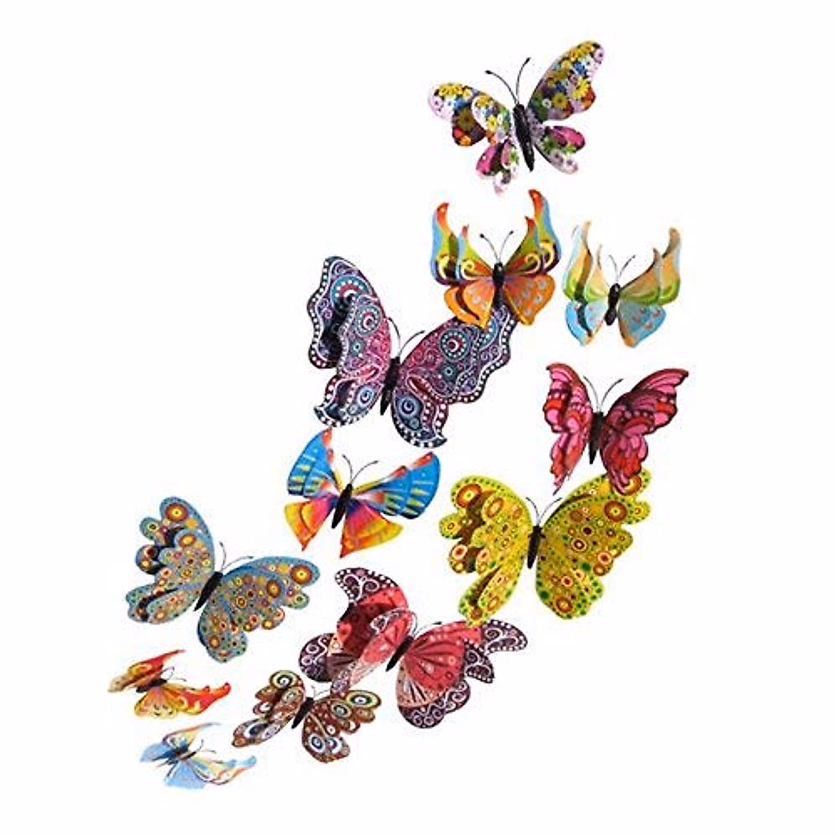 12PCS PVC 3D Butterfly Fridge Magnets Refrigerator Magnets Wall Stickers with Magnet for Wall Decor Art Decor Crafts Home Party Decoration