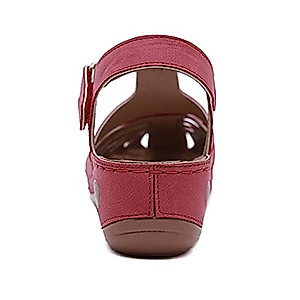 FUHUAQI Women's Retro Thick Sole Sandals Hollow Orthopedic Shoes Retro Posmiah Corner Fighter Outdoor Shoe Puse -Up Slope Thick Sole Sandals Slippers Black 38