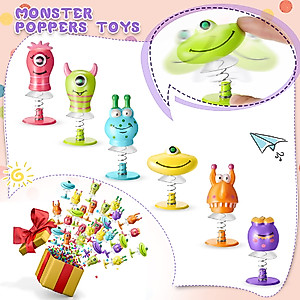 Deekin 24 Pieces Big Eye Animal Toys Spring Launchers Toys Jumping Toys Bouncy Christmas Party Favors for Boys and Girls Classroom Prizes Return Goodie Bag Fillers, 6 Styles