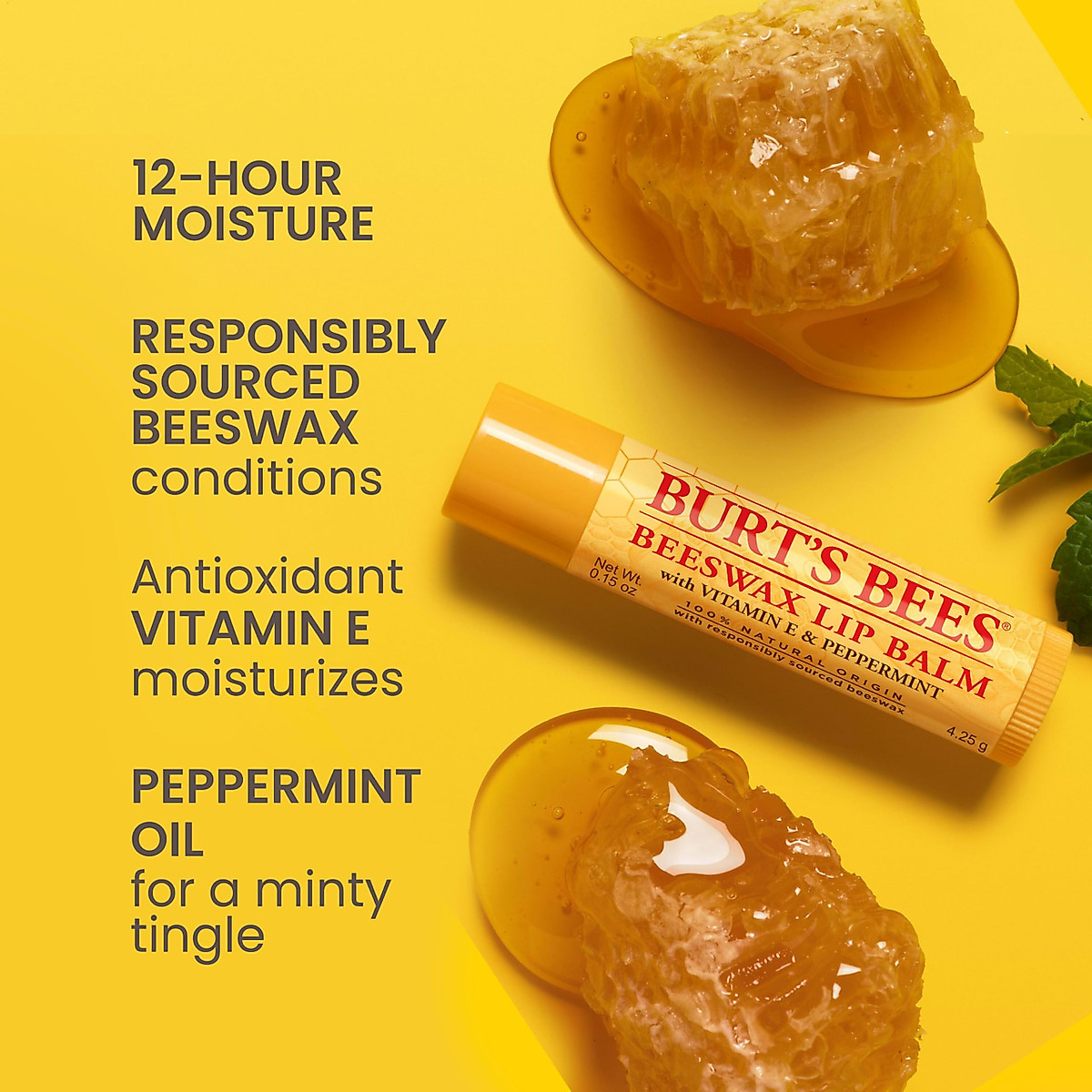 Burt's Bees Lip Balm - Original Beeswax, Lip Moisturizer With Responsibly Sourced Beeswax, Tint-Free, Natural Origin Conditioning Treatment, 2 Tubes, 0.15 oz.