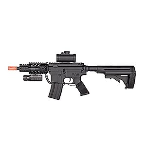 Golden Ball & DE M4 CQC Fully Automatic Electric AEG Airsoft Rifle w/Flashlight and Scope (Battery & Charger Included)