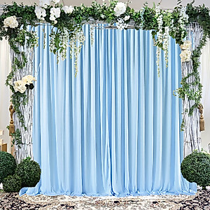 Blue Backdrop Curtain for Parties Wedding Backdrop Drapes Baby Shower Birthday Anniversary Videos Photography Decorations, 2 Panels, 5ft x 10ft