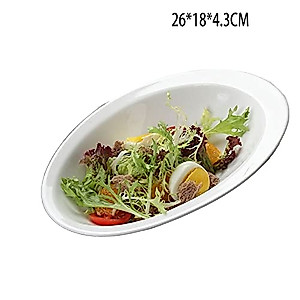 SURURA Floraldinnerplates Duck Tongue Bowl Creative White Ceramic Bowl Fruit Salad Shaped Bowl Dinner Plate