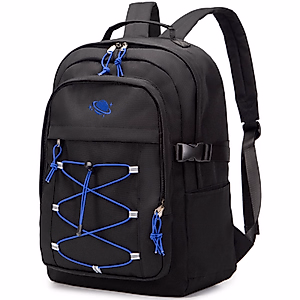 mygreen Fashion Backpack for Girls Boys Casual Daypack Girls Backpack Ultra-Lightweight Schoolbag Children Bookbag College Child Backpack Teen Waterproof Black Blue