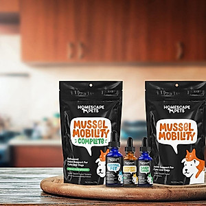 Homescape Pets Mussel Mobility - Green Lipped Mussel & Turmeric for Dogs - Hip & Joint Pain Relief Anti-Inflammatory Meal Topper Powder - Better Mobility, Less Stiffness and Aches - Vet Recommended