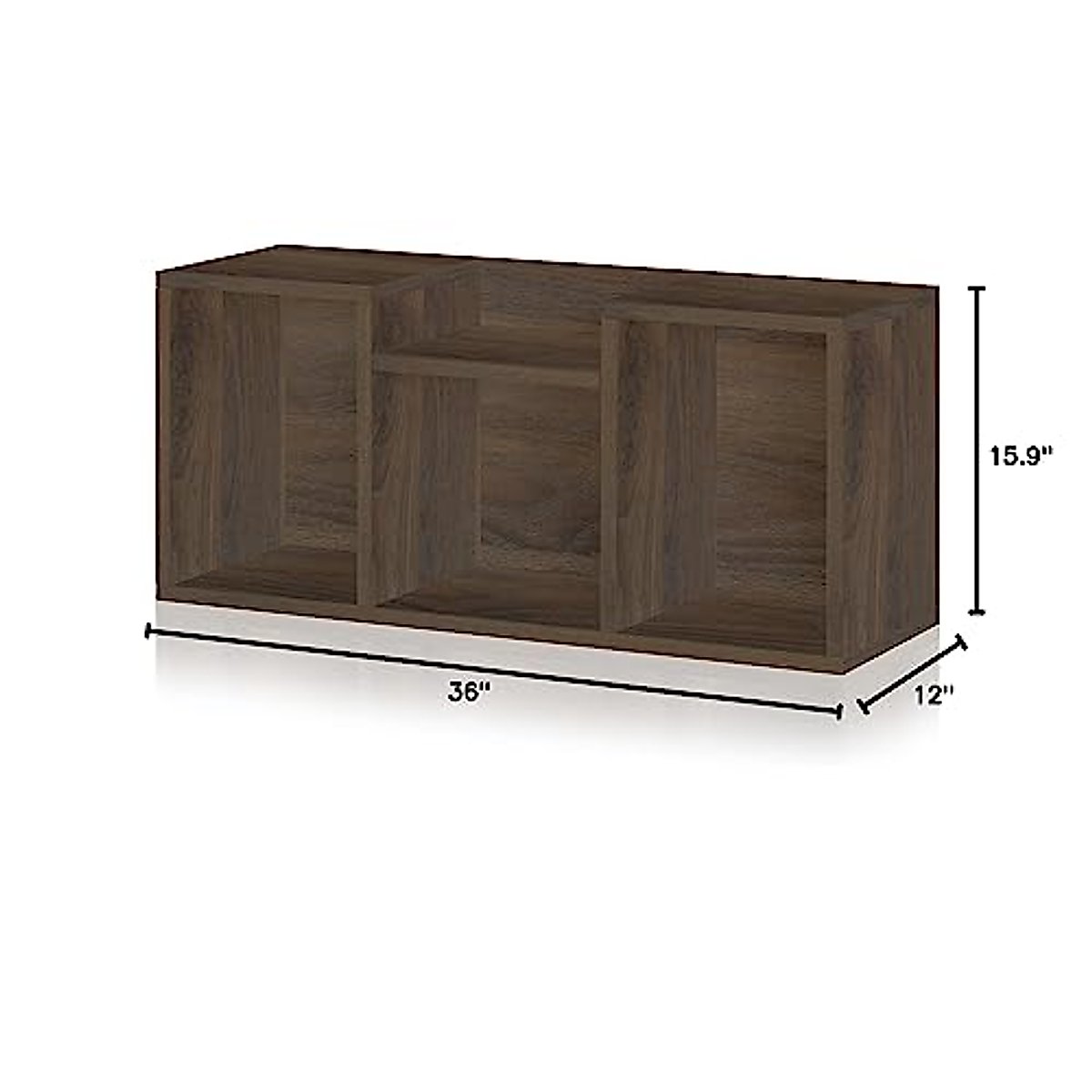 Way Basics Stacking 3 Cubby Bookshelf Storage Organizer (Tool-Free Assembly)