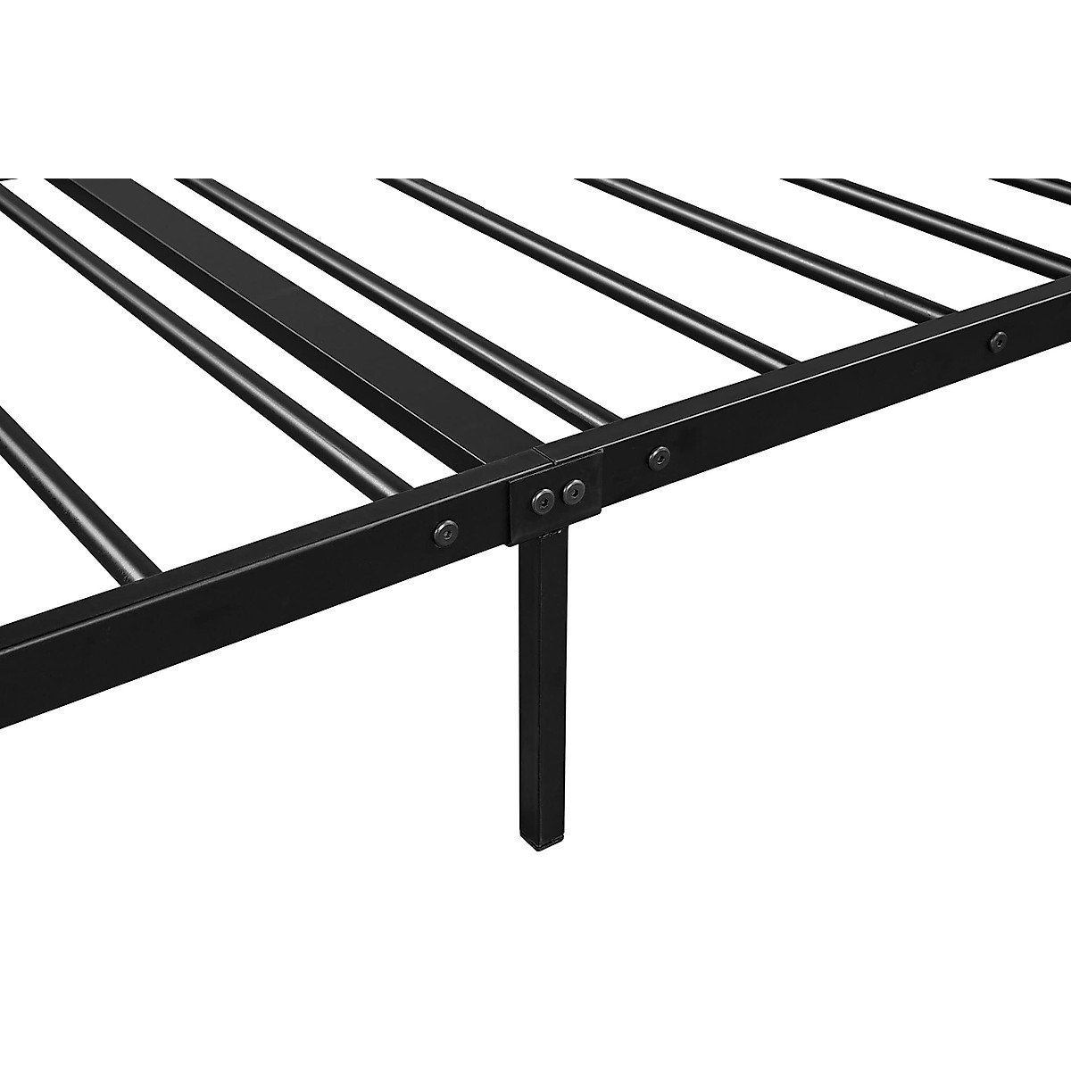 Tensun Detachable Queen Anti-Noise Platform Metal Canopy Bed with Headboard,Black