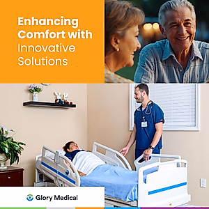 Point A (PAM-3H) Premium 3-Function Full Electric Hospital Bed for Home Use, 5.9" Memory Mattress Made in USA, LINAK Motor, Central Locking, 6" Casters, Includes (2X) Bed Sheet