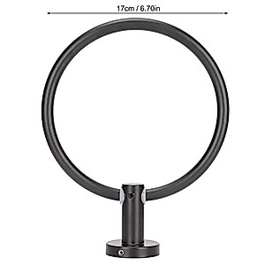 Towel Ring for Bathroom, 6.7in Diameter Towel Holder Ring, Aluminium Round Bath Towel Rings, Space Saving Ring Towel Holder, Multiuse Wall Towel Ring Holder for Bathroom Hotel(Black)