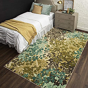 Mohawk Home Aurora Radiance Aqua Abstract Floral Area Rug, 5'x8', Blue/Green