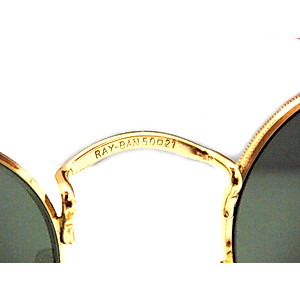 Ray Ban RB3447 ROUND METAL Sunglasses Color 001, Gold, 50 mm