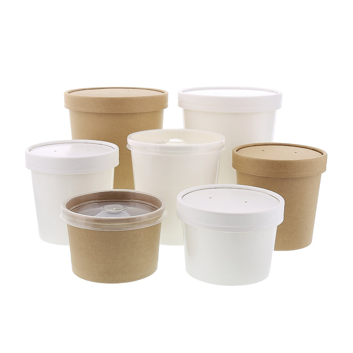 Royal 32 Ounce Kraft Paper Food Container and Lid Combo, Package of 250