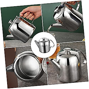 NOLITOY 1pc ounce teapot coffee pot for camping metal stock tank stainless steel water jug vinegar serving bottle bacon grease container stovetop kettles Heating Teakettle Strainer Kettle
